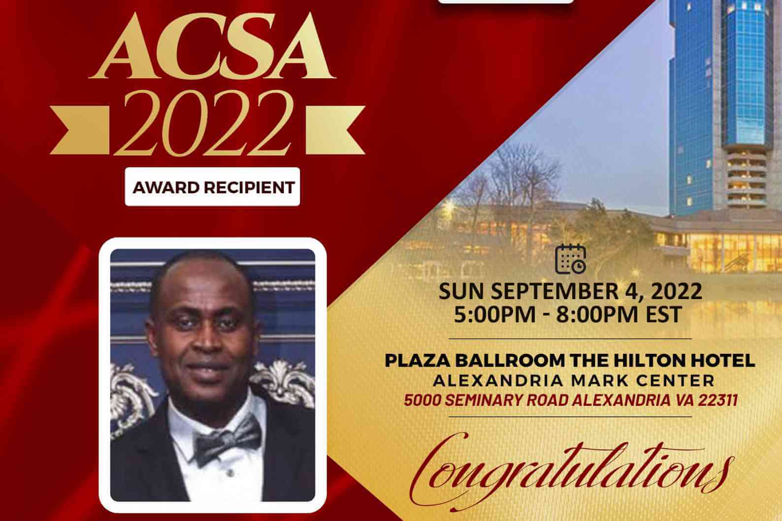 Emmanuel Obuobi honored at African Community Service Awards (ACSA ...