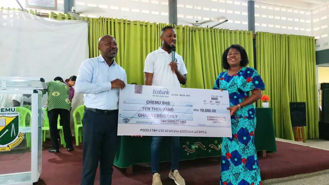 Cyber1Defense CEO, Foster Dogbe donates to alma mater, Chemu Secondary ...