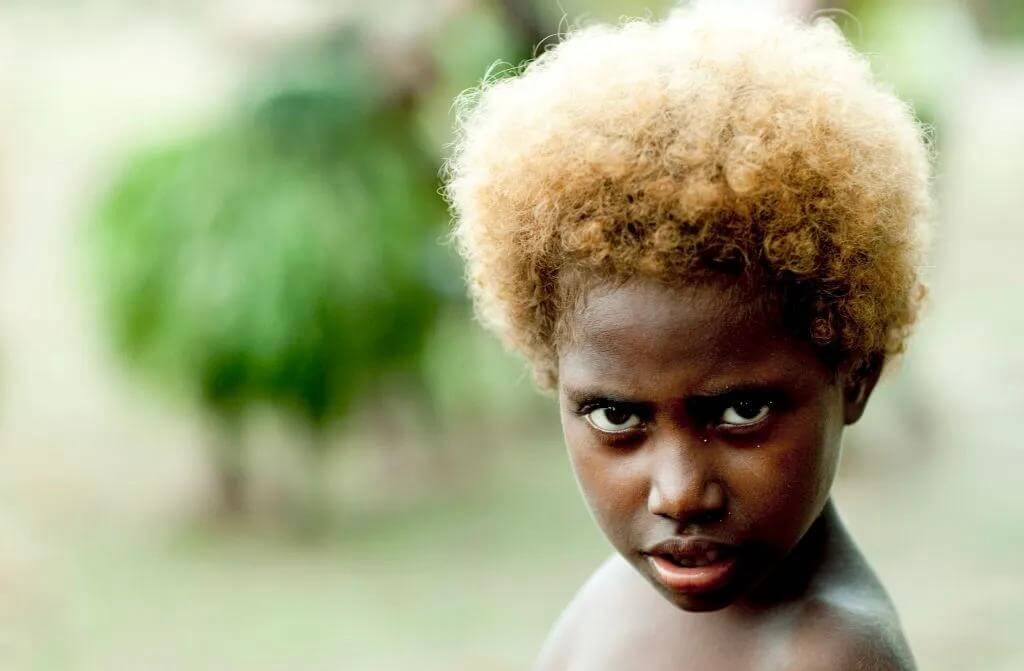 Melanesians, the Black islanders with natural blond hair
